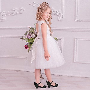 PANDANINJIA Girls Heels Sandals Toddler Flower Girl Dress Shoes Princess Mary Jane Pumps Low Heel Wedding Party Wendy Shoes for Little Kid/Big Kid Size 2, Black Pu