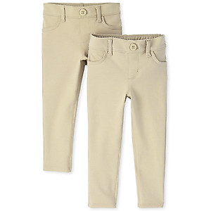 The Children's Place baby girls And Toddler Ponte Pull on Jeggings Jeans, Sandy 2 Pack, 5T US