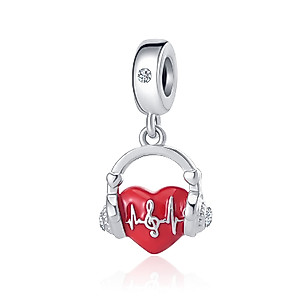 MZC Jewelry Heart Love Heartbeat Charm for Pandora Bracelets
