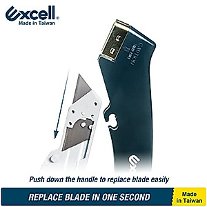 Excell Heavy Duty ACTION-9 Retractable Utility Knife with Safety Lock Design for Opening Box and Carton, Box Cutter With Extra 3pc Blades (ACTION-9)