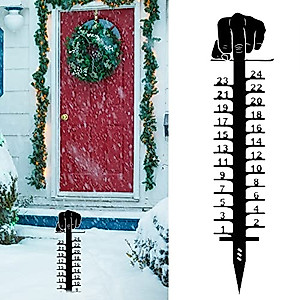 Rolling Electronic Snowflake Snow Measuring Instrument Snowmobile Snow Measuring Instrument Metal Snow Measuring Ruler Outdoor Garden Ornaments Level Checker for (Black, One Size)