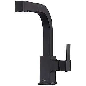 Pfister Arkitek Kitchen Faucet with Pull Out Sprayer, Single Handle, High Arc, Matte Black Finish, LG534LPMB