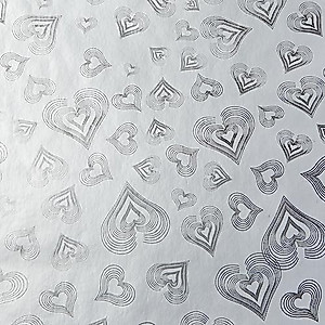 Juvale 3 Rolls Metallic Gift Wrapping Paper Rolls, Holographic Shiny Hearts Wraps for Valentine's Day, Wedding & Birthday, 3 Colors, 17 in x 17.3 ft