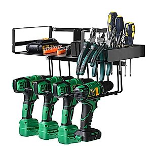 Power Tool Organizer, Heavy Duty Metal Tool Shelf, Drill Wall Mounted Storage Rack,Tool Storage Organizer Holder for Power Tool Removable Design, Perfect for Garage, Warehouse