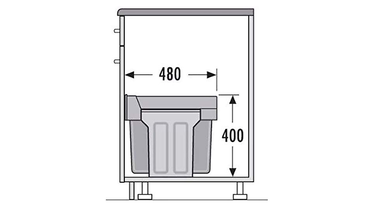 HAILO Tandem 30L Double Waste Bin for Kitchen & Office
