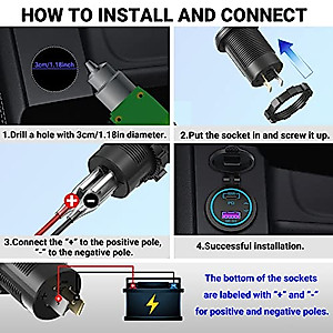 83W Laptop Car Charger Socket 12V USB Outlet: OUFFUN 65W PD USB-C Car Charger and 18W QC3.0 Outlet with Power Switch Waterproof DIY USB Port 12V Socket for Car RV Boat Marine Motocycle Truck Golf Cart