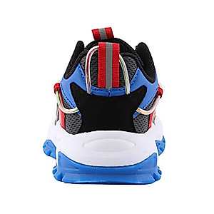 Mazino Chrome Kids Unisex Fashion Sneakers Lace-Up Shoes Tennis for Boys and Girls - Blue/Red/Black, Size 5.5 Youth