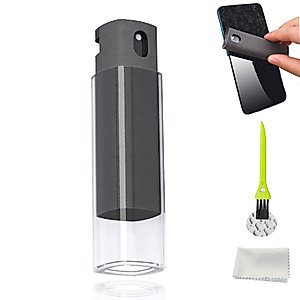 3 in 1Fingerprint Proof Screen Cleaner Tool, Touchscreen Electronic Screen Cleaner, All in One Cleaning Kit with Microfiber and Soft Fiber Flannel for All Phones, Laptop,TV and Tablet Screens (Grey)