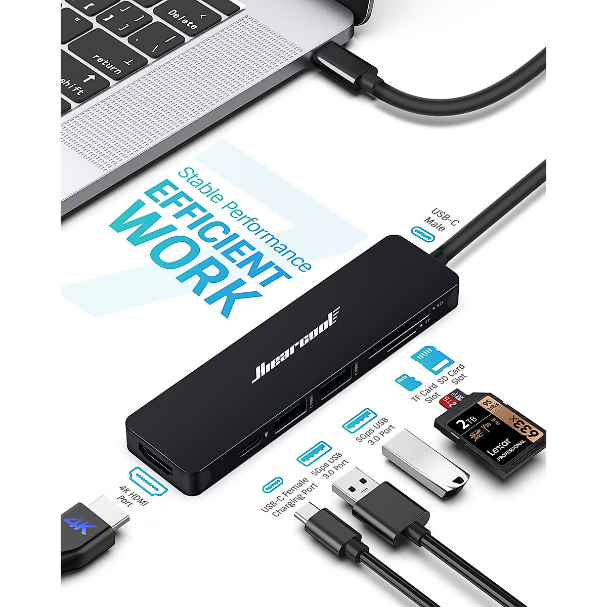 Hiearcool 11IN1 Docking Station and 7IN1 USB C Hub, USB-C Laptop Docking Station, Type C Adapter