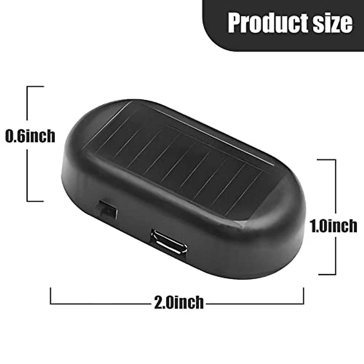 2PCS Car Solar Simulated Anti-theft Alarm Light, LED Simulated Imitation Security Flash Fake Light (Blue and Red)