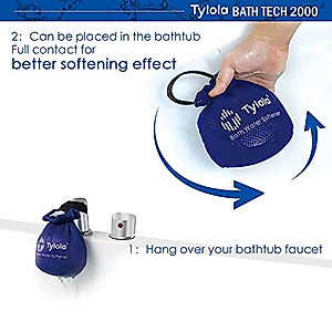 Tylola Showers-Hard Water Filter for Bathtub Faucet Spout.Portable Water Softener Removes Heavy Metals Ions-Iron, Lead,Scale.Relieves Dry, Itchy Skin, Eczema and Itchy Scalp.Tylola Bath Tech 2000