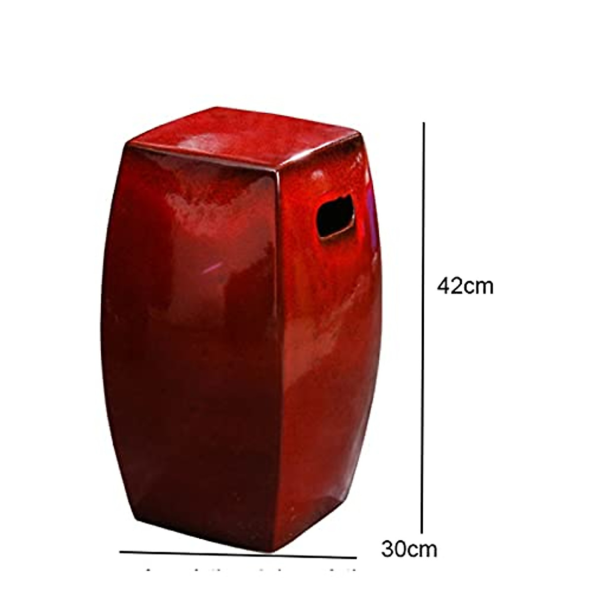 KIROJA Retro Nostalgic Ceramic Stool, Chinese Ceramic Stool, Shoe Changing Stool, for Study, Living Room (Color : Red)