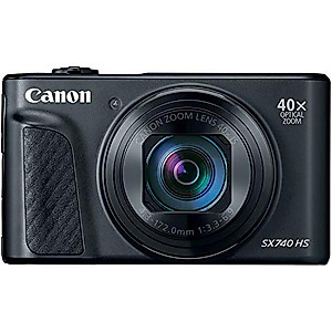 Canon PowerShot SX740 HS Digital Camera Bundle (64GB + Spare Battery Bundle, Black)