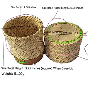 Heavens Tvcz Sticky Rice Basket Small Kratip Container Thai Serving Bowl Bamboo Rice Thai Laos Traditional Weave Wickerwork Serving Keeping Rice