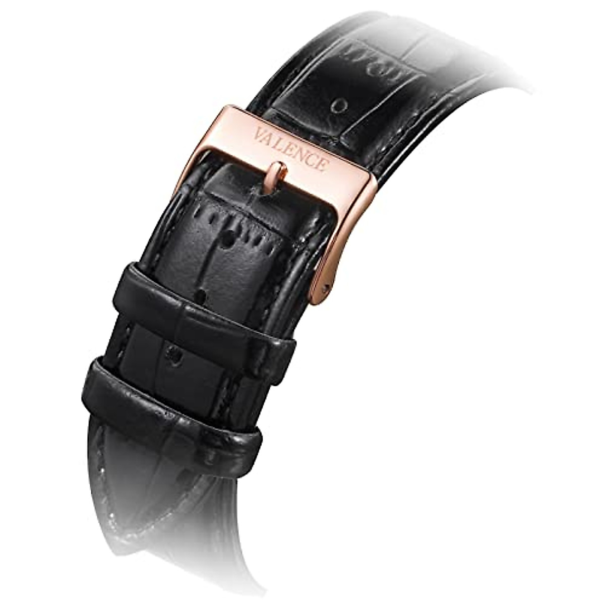 Valence Women's Wrist Watches. Vintage Large Face Square Watches for Women. Classic Ladies Quartz Watches with Black Leather Band. Womens Waterproof Watch with Day and Date(Model: 088-Black)
