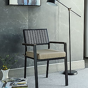 Patio Chair Cushions Non Slip Bottom Chair Pad with TiesSet of 2 Waterproof Square Outdoor Seat Cushion Replacement for Garden Swing Furniture 18x18 Inch, Light Khaki