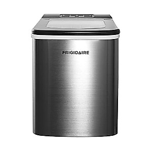 Frigidaire Compact Countertop Ice Maker, Makes 26 Lbs. Of Bullet Shaped Ice Cubes Per Day, Silver Stainless