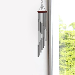 Wind Chimes for Outside, Sympathy Wind Chimes Outdoor Clearance with 12 Aluminum Alloy Tubes and Hook, Memorial Wind Chimes Gift Decoration for Home, Patio, Garden, Outdoor
