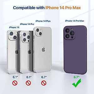 Miracase Designed for iPhone 14 Pro Max Phone Case with Screen Protector,[Upgraded Enhanced Camera Protection],Shockproof Liquid Silicone Case with Microfiber Lining,6.7 inch(Dark Purple)