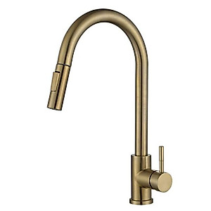 Kitchen Sink Faucet for Bar Farmhouse Commercial, Smart Touch Kitchen Faucets, Pull Out Sensor Touch Kitchen Faucet, Single Handle Dual Outlet Water Modes Mixer Faucet (Color : Gold with Sensor)