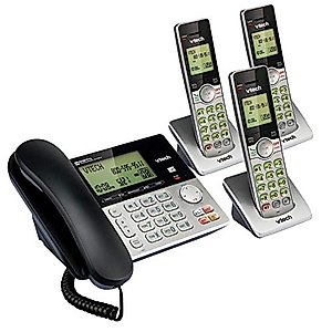 VTech DECT 6.0 3-Handset Corded/Cordless Phone with Digital Answering System