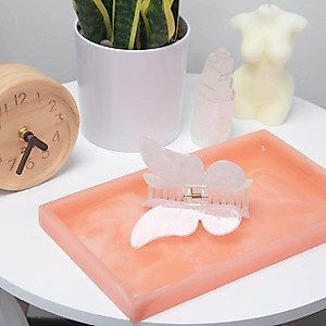 Kitsch Recycled Plastic Large Claw Clip - Jumbo Butterfly Shape Hair Clips for Women | Large Hair Claw Clips & Jaw Clips| Big Claw Clips for Thick Hair | Claw Hair Clips for Girls (1pc, WhiteTerrazzo)