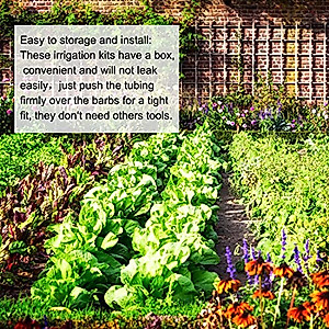 28PCS 1/2 in Drip Irrigation Fittings Kit, Irrigation Tubing Parts, Barbed Connector Include 10 Couplings, 6 Tees, 6 Elbows, 6 End Caps, Drip Line Connectors for Garden Drip or Sprinkler System