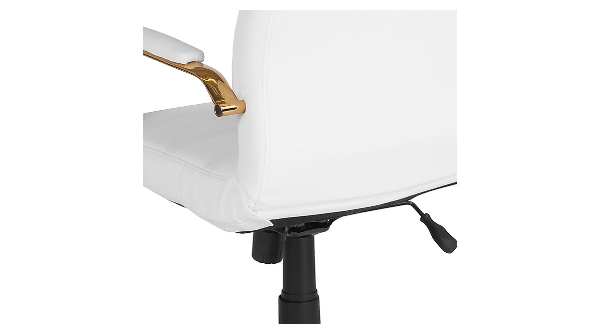 EMMA + OLIVER White LeatherSoft Executive Office Chair
