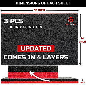 Tool Box Foam Organizer 3pack 18x12x1 inch, Toolbox Foam Inserts, Kaizen Foam Sheets, Shadow Foam Tool Organizers Tool Chest Drawer Thick Liner