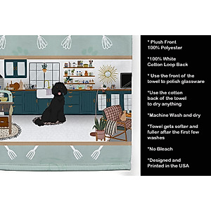 Caroline's Treasures WDK5989KTWL Standard Black Poodle in The Kitchen Kitchen Towel Dish Cloths Guest Hand Towel Decorative Bathroom Towel for Face,Tea, Dishcloth, Kitchen and Bath