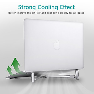 Portable Laptop Stand, JUBOR Adjustable Laptop Stand for MacBook Pro, Aluminum Desk Foldable Compact Universal Computer Cooling Stand for 12 13 15 17 inch