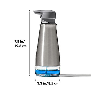 OXO Good Grips Stainless Steel Foaming Soap Dispenser and Stronghold Suction Sponge Holder