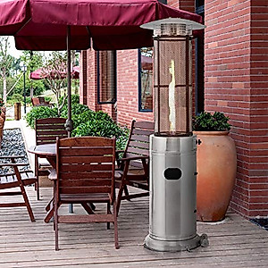 Kanizz Outdoor Garden Dancing Flame Decor Tower Heater 41000 BTU, Patio Garden Propane Round Glass Tube Heater, Great for Backyard Deck Balcony Poolside Garage Workspace