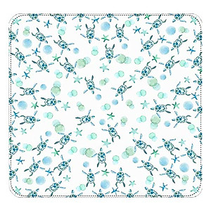 InterestPrint Women's Watercolor Sea Turtles Starfish Sea Life Clutch Wallet Wrist Strap Long Purse