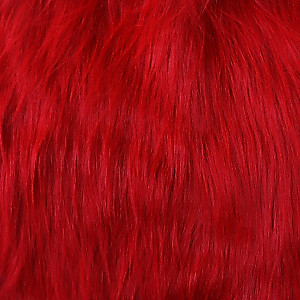 Faux Fur Fabric Christmas Winter Squares Shaggy Fur Fabric Patches Red 18x40 Inch for DIY Craft Hobby Halloween Winter Costume Decoration