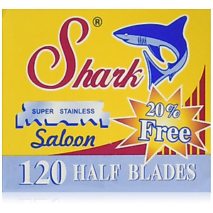 120 Shark Super Stainless Straight Edge Barber Razor Blades for Professional Barber Razors