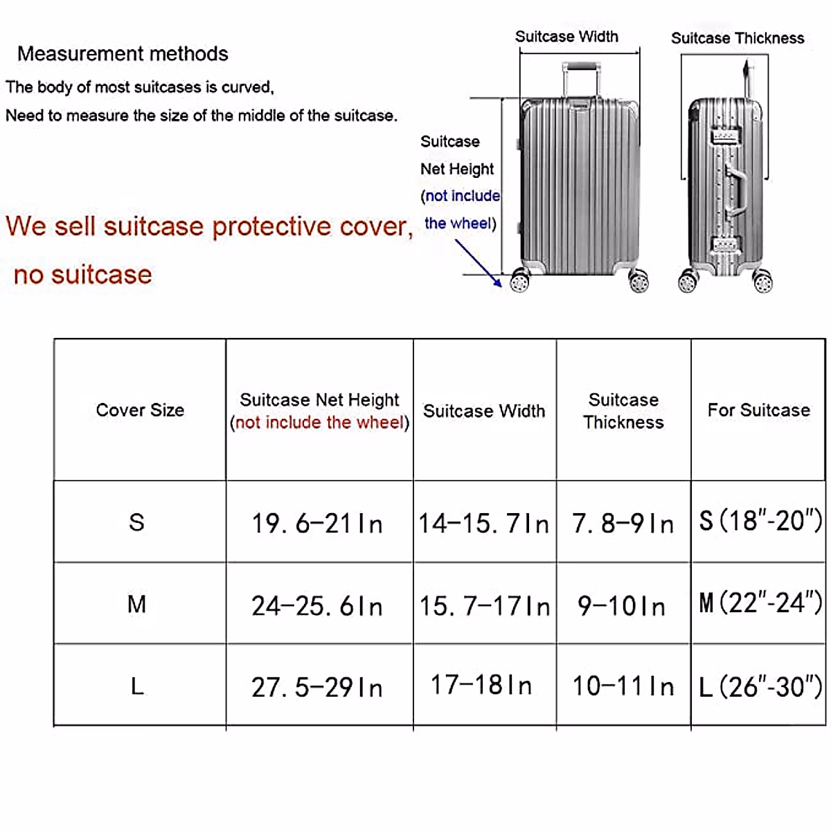 Travelling Luggage Cover Washable Suitcase Protector Anti-scratch Suitcase cover Colorful Luggage suitcase protective cover Fits 18-30 Inch (S (18"-22" Cover), 02)