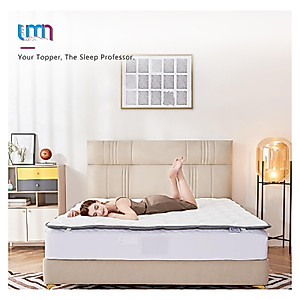 UMN Mattress Topper Queen Size - Soft Foldable Memory Foam Mattress Pad - 2 Inch Thin Cooling Breathable Mattress Protector for Back Pain Pressure Relief