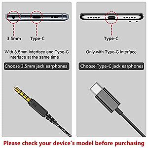 USB C Earphone Type-C Earbuds for Samsung Galaxy S22 Ultra Wired Earbuds Hi-Res Audio Headphone Noise Isolation Deep Bass Stereo Sound Headset with Mic Volume Control for Galaxy S22 S21 FE Black