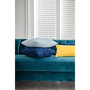 DEZENE Couch Pillow Cases 18x18 Navy: 2 Pack Cozy Soft Velvet Square Throw Pillow Covers for Farmhouse Home Decor