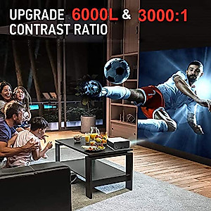 AZEUS RD-822 Mini Projector, 7600 Lux Portable Movie Projector, Support 1080P and up to 200'' Display, Compatible with HDMI, PS4, VGA, AV, USB, Laptop, Phone, TV Box [2021 Upgrade Model]