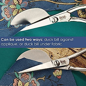The Beadsmith Applique Scissor – 6 Inches, Duckbill Knife Edge, Angled Handle, Adjustable Tension Screw – Paddle Shape for Art, Crafting, Fabric, Thread, Needlework, Embroidery & Sewing