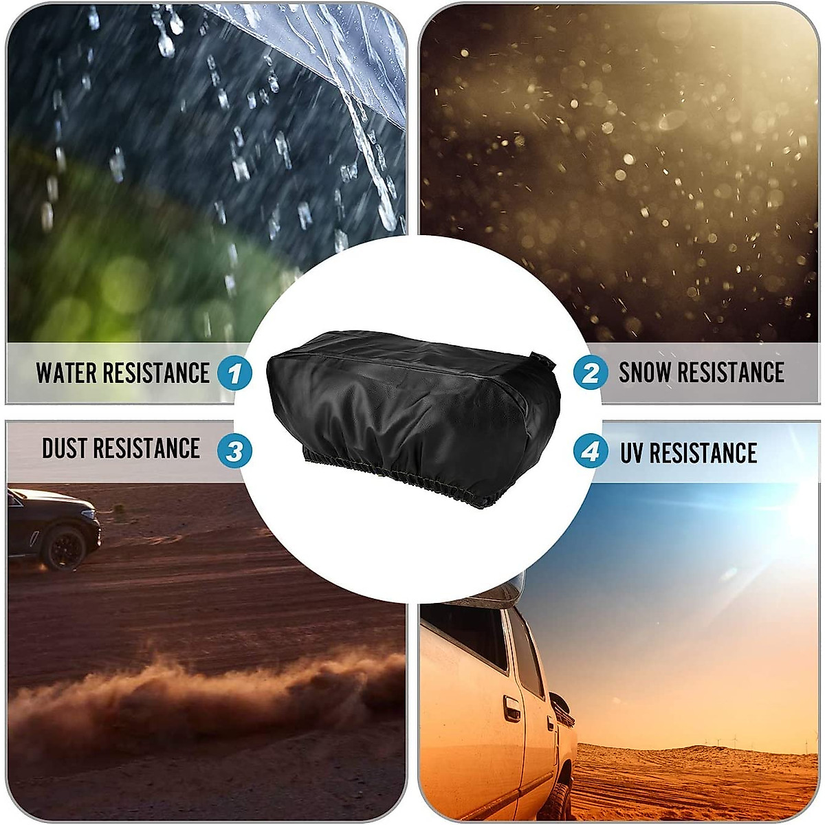 Winch Cover, Heavy Duty Waterproof Dust-Proof Winch Protection Cover, Ideal for Electric Winches 8500-17500 lbs, Indoor/Outdoor (21.5” x 9.5” x 7.5”) - Black