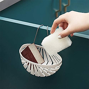 SDUSEIO Kitchen Sink Shelf Soap Sponge Drain Rack Holder Hanging Basket Storage Kitchen Organizer Sink Accessories Sink Caddy for Kitchen Bathroom, (Blue）