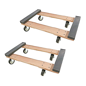 Mytee Products 2 Pack 32"x18" Rubber Caps Moving Dolly with 4" Non-Marking Swivel Caster Wheels 1000 lbs - Chicago Style Heavy Duty 4 Wheel Dolly Cart for Moving Industrial Heavy Loads, Furniture