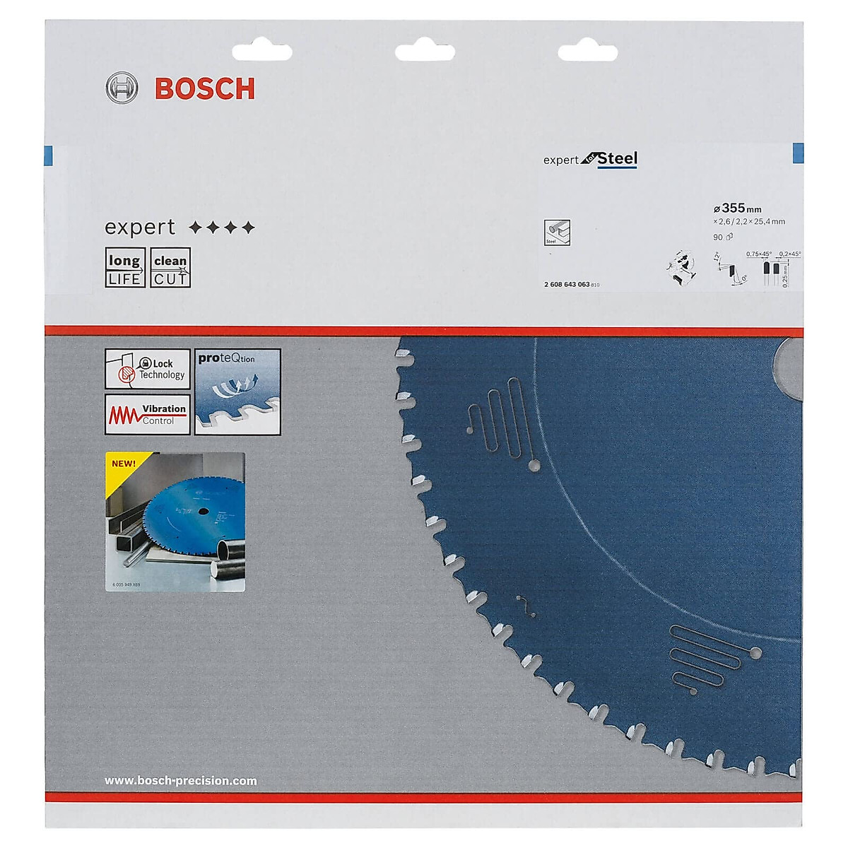 Bosch 2608643063 Circular Saw Blade "Top Precision" Exslb 13.98inx25, 4mm 90T