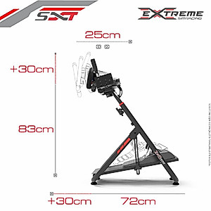 Extreme Sim Racing Wheel Stand Cockpit SXT V2 Racing Simulator - Racing Wheel Stand Black Edition For Logitech G25, G27, G29, G920, Thrustmaster And Fanatec - Heavy Dutty and Foldable