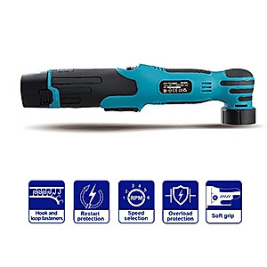 Cordless Car Buffer Polisher Kit 12V W/ 2 Batteries Fast Charger With Rotary,3mm and 12mm Random· 3 Functions Orbital Polisher Head Nano Mini Car Polisher