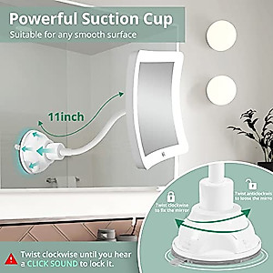 Fabuday Flexible Gooseneck 20X Lighted Magnifying Mirror, Upgraded Lighted Makeup Mirror with Magnification, LED Magnified Mirror for Bathroom, Portable Travel Mirror, Square