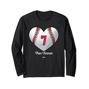 Baseball Heart Number Trea Turner Philadelphia MLBPA Long Sleeve T-Shirt
